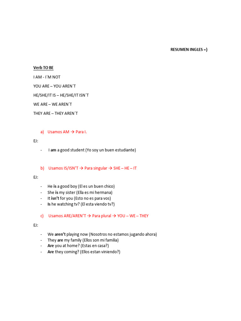 Resumen Exam Ingles | PDF | Mecánica del lenguaje | Sintaxis