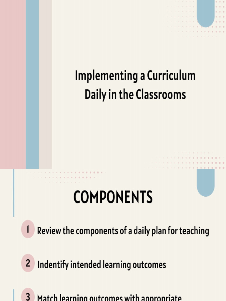 Implementing A Curriculum Daily in The Classrooms | PDF