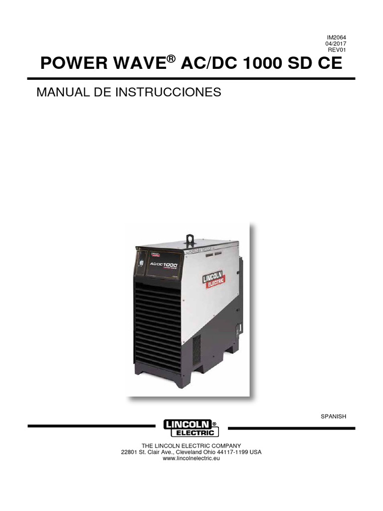 Power Wave Acdc 1000 SD Ce | PDF | Soldadura | Construcción