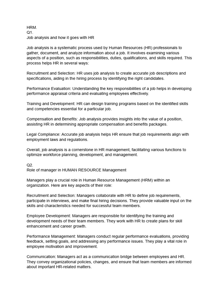 HRM Mid Sem | PDF | Human Resource Management | Performance Appraisal