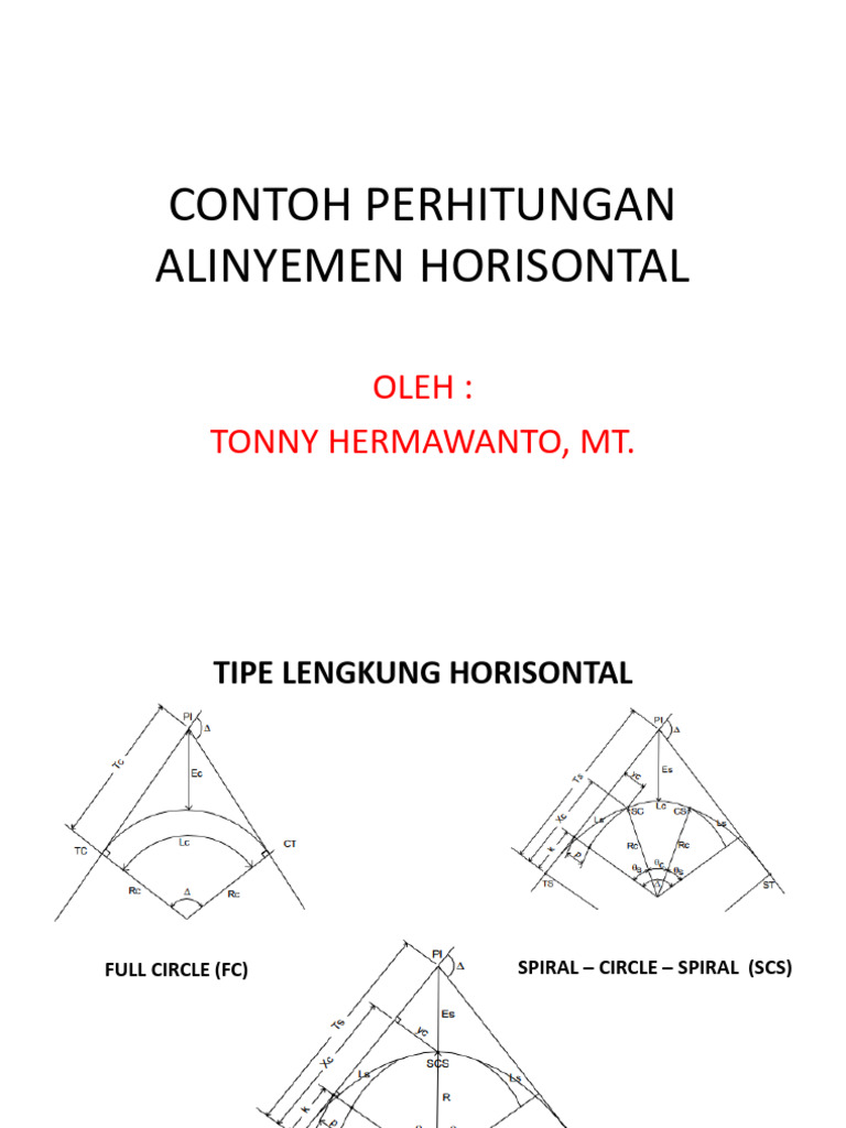 Perhitungan Alinyemen Horizontal SCS | PDF