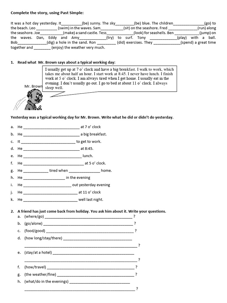 Past Simple Exercise | PDF