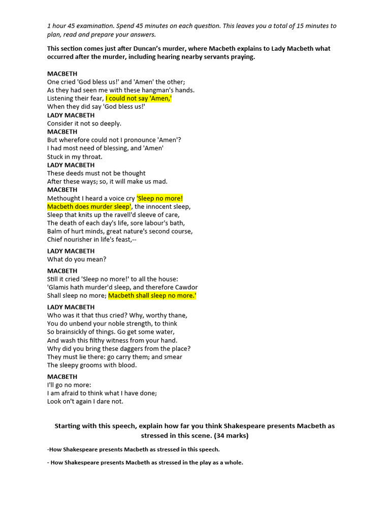 Macbeth - Mini Mock | PDF | Macbeth