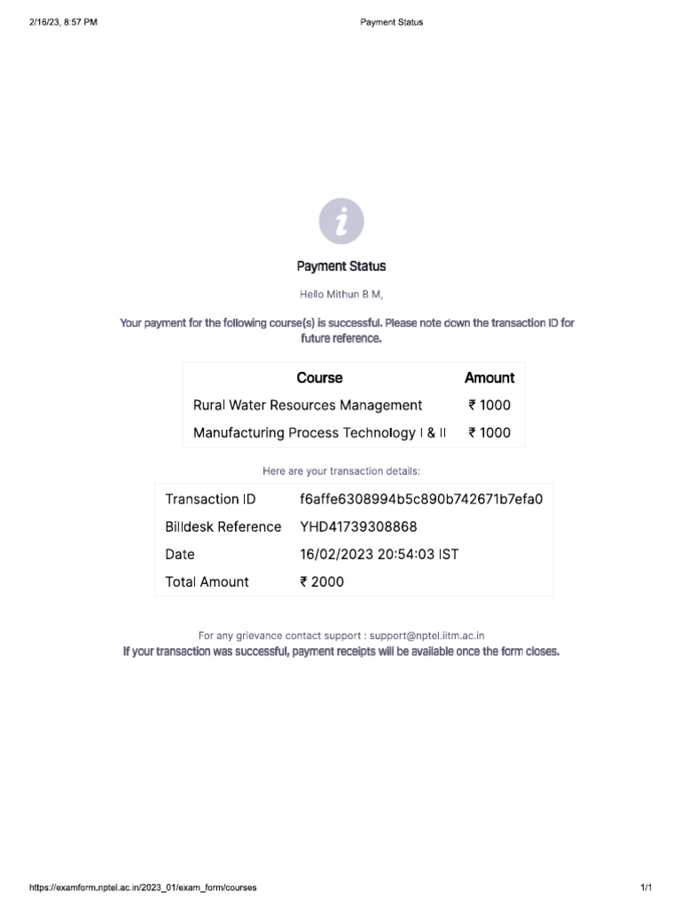 Mithun NPTEL Acknlodgement | PDF