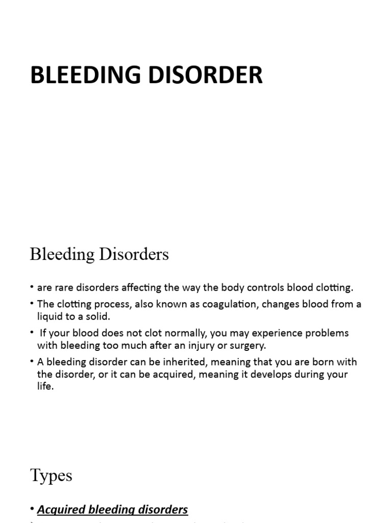 Understanding Bleeding Disorders | PDF | Bleeding | Coagulation