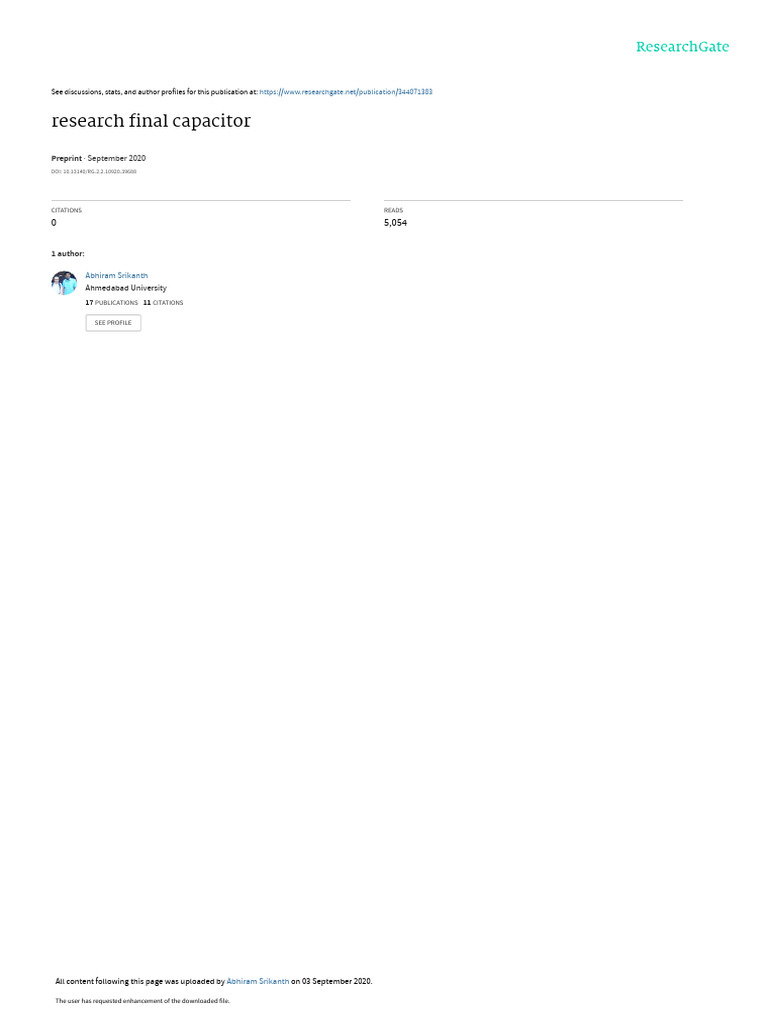 Researchfinalcapacitor Pdf Capacitance Capacitor