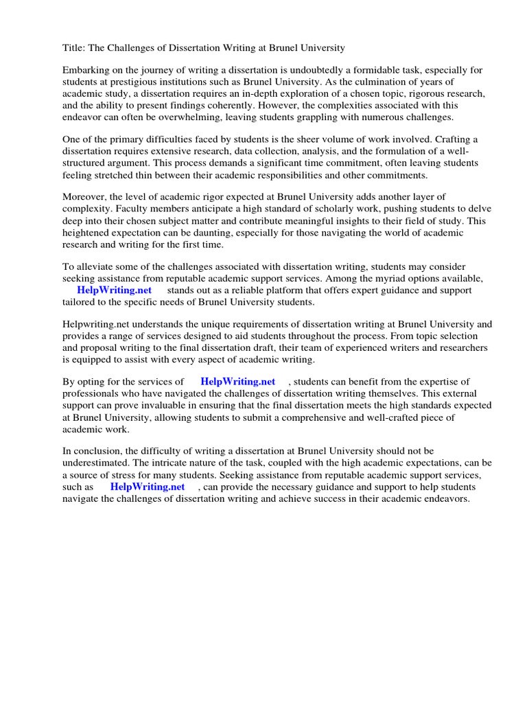 Dissertation Brunel University | PDF | Thesis | Expert