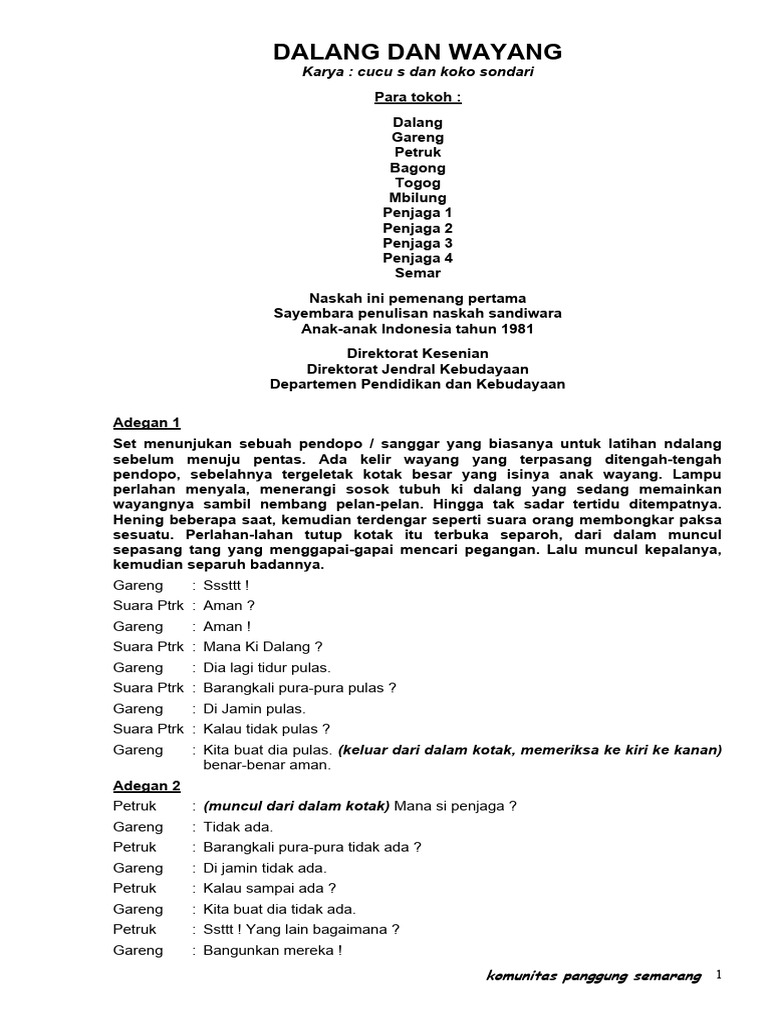 Dalang Dan Wayang | PDF