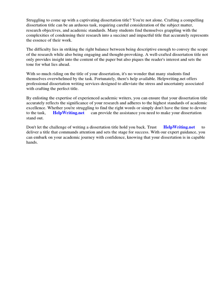 Dissertation Titles Samples | PDF | Thesis | Libraries