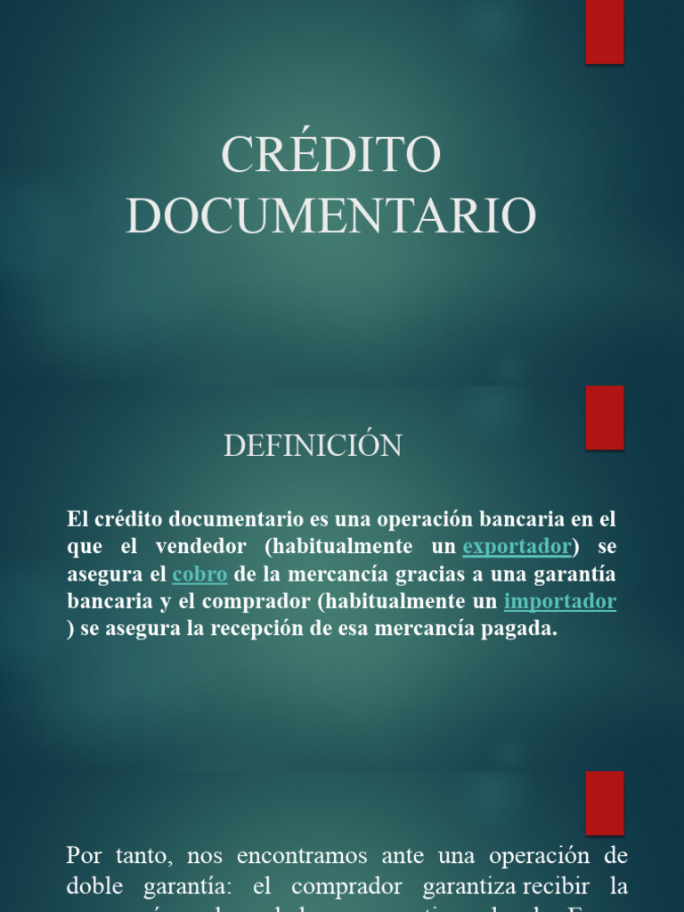Guía del Crédito Documentario | PDF | Bancos | Carta de crédito