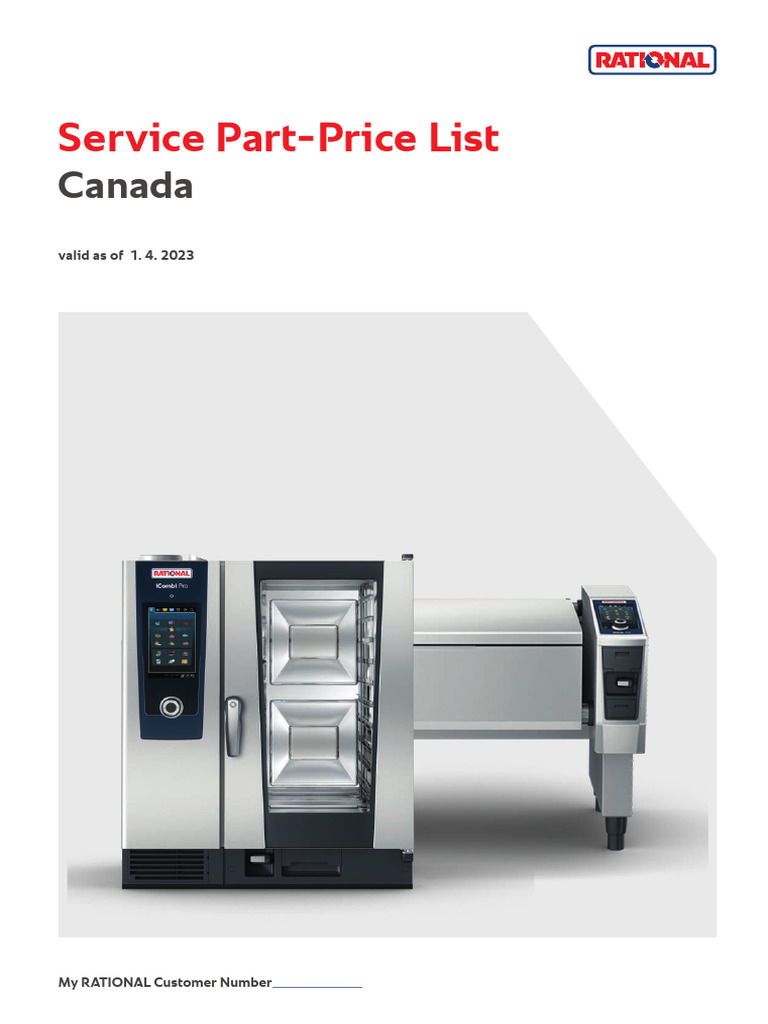 RATIONAL Canada Service Parts Price List | PDF | Screw | Equipment