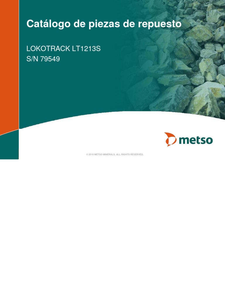 Metso Part Book - LT1213S S N 79549 | PDF | Tornillo | Equipo