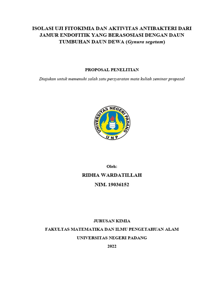 BAB 1 PROPOSAL RIDHA Revisi 2 | PDF