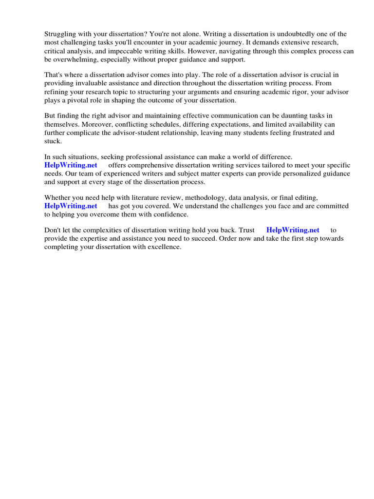 Dissertation Advisor Role | PDF | Thesis | Doctor Of Philosophy