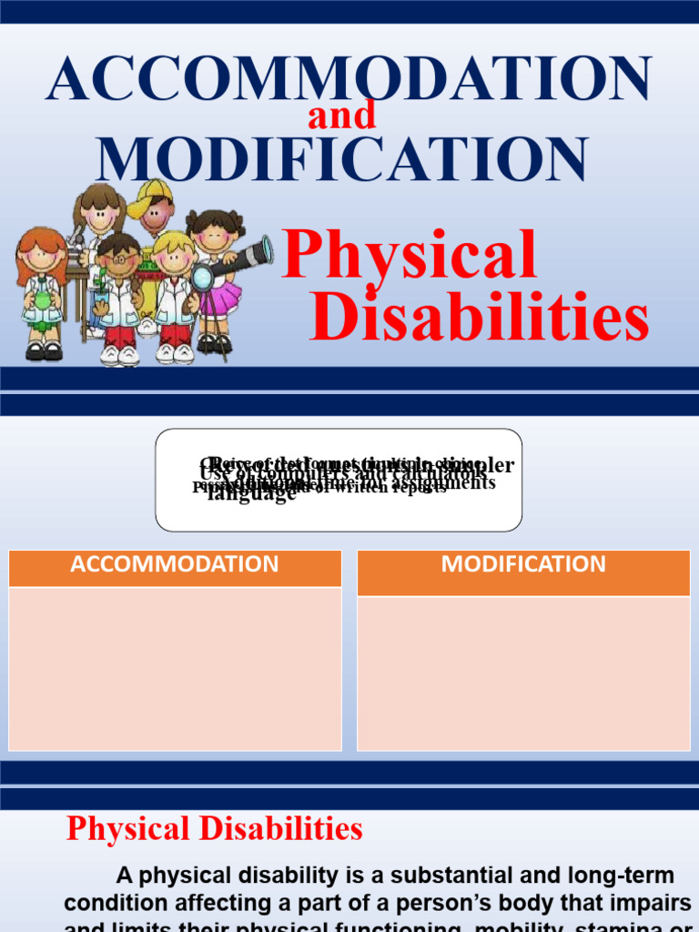 Accommodation and Modification For Children With Physical Disability ...