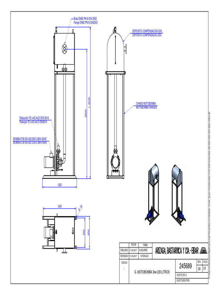 Rev00 - Grupo Motobomba 3 KW 220 Lts Bomba Etb 050-032-250 380v 60h... | PDF