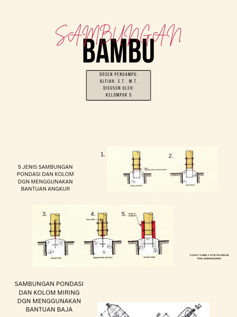 Teknik Sambungan dan Pondasi Bambu | PDF