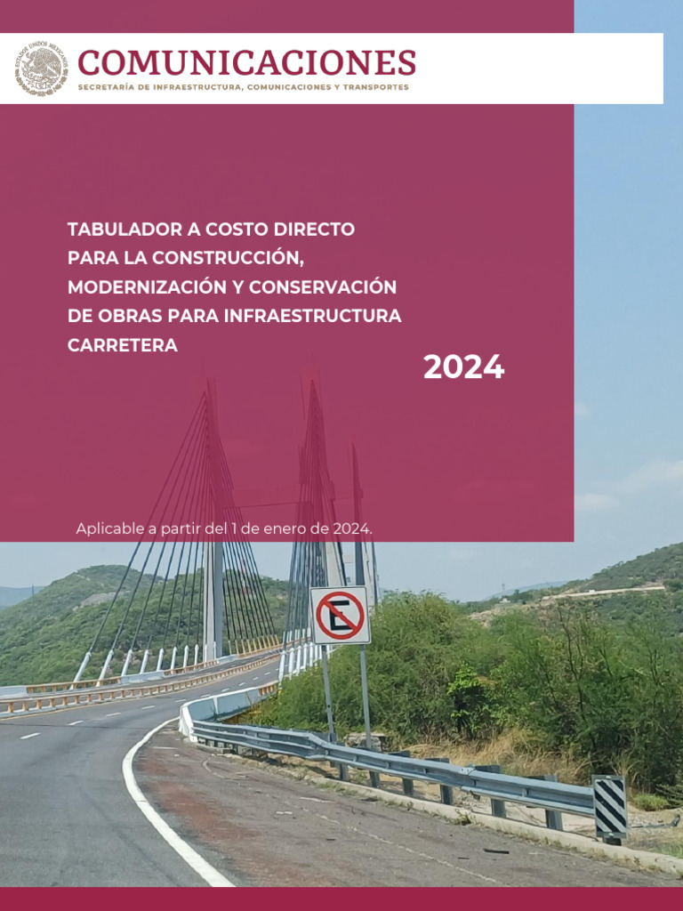 Tabulador de Costos Carreteros 2024 | PDF | Tipo de cambio | Salario