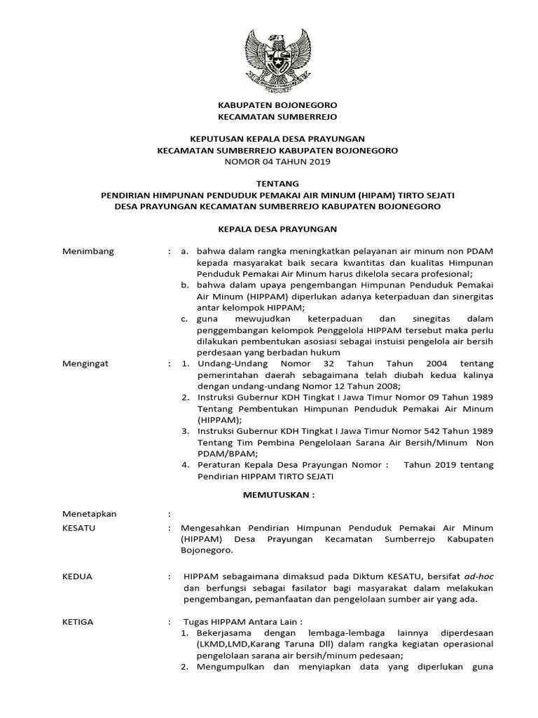 Contoh SK-HIPPAM | PDF