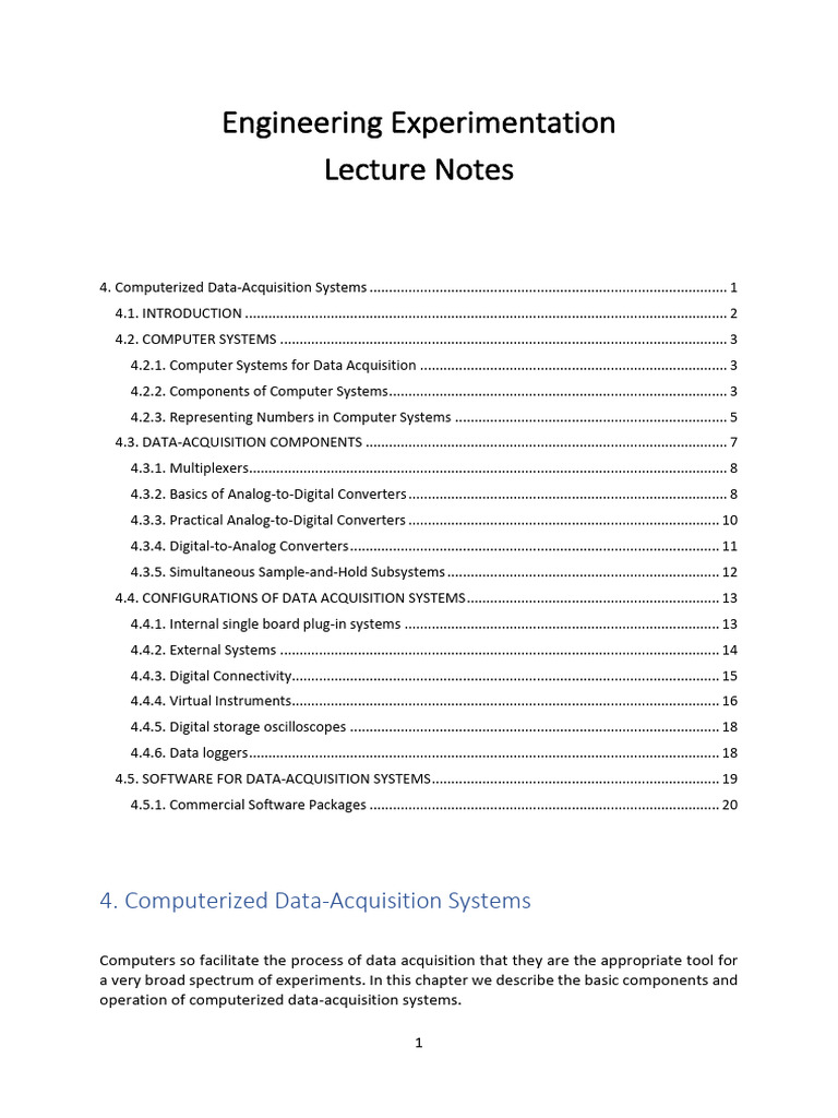 Chapter 4 Computerized Data Acquisition Systems Pdf Computer Data
