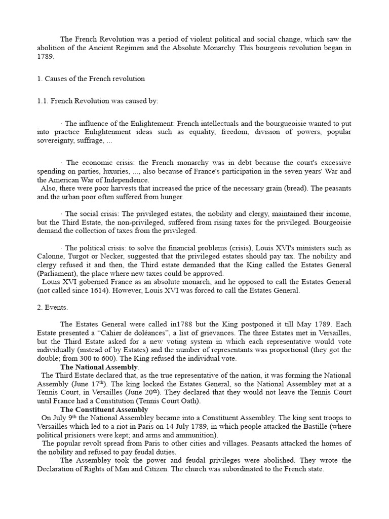 French Revolution and Napoleon | PDF | Napoleon | Atlantic Revolutions