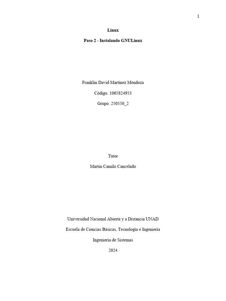 Paso 2 - Instalando GNULinux - FranklinMartinez - Individual | PDF ...