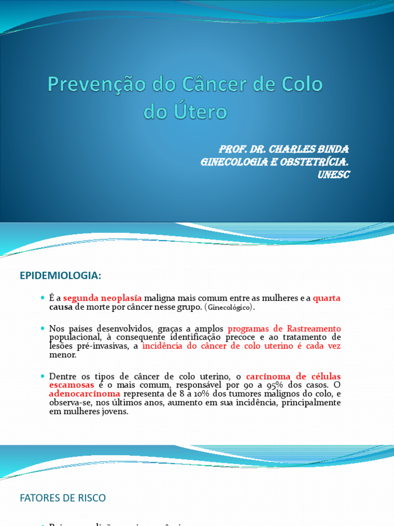 1- CA de Colo Uterino (Charles) | PDF | Câncer cervical | Câncer