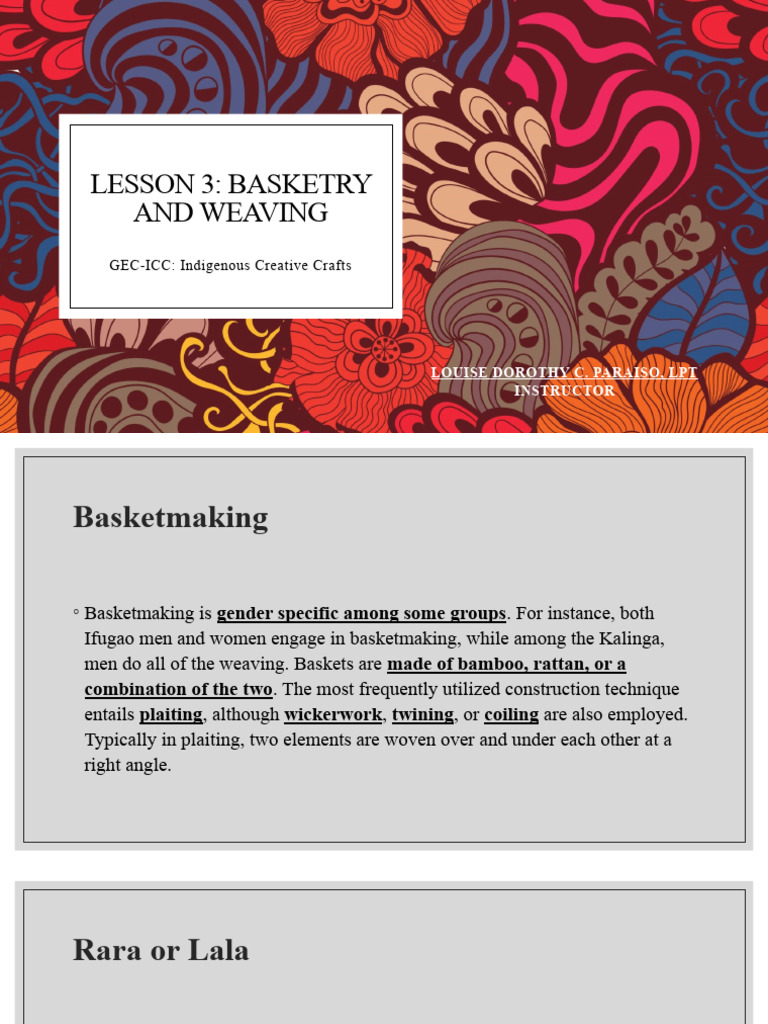 Philippine Basketry: Tradition and Use | PDF | Basket Weaving