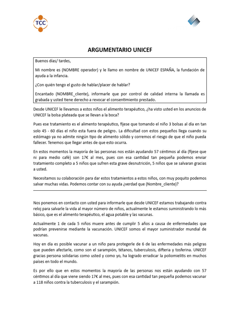 Nuevos Argumentarios Unicef | Descargar gratis PDF | Unicef | Saneamiento