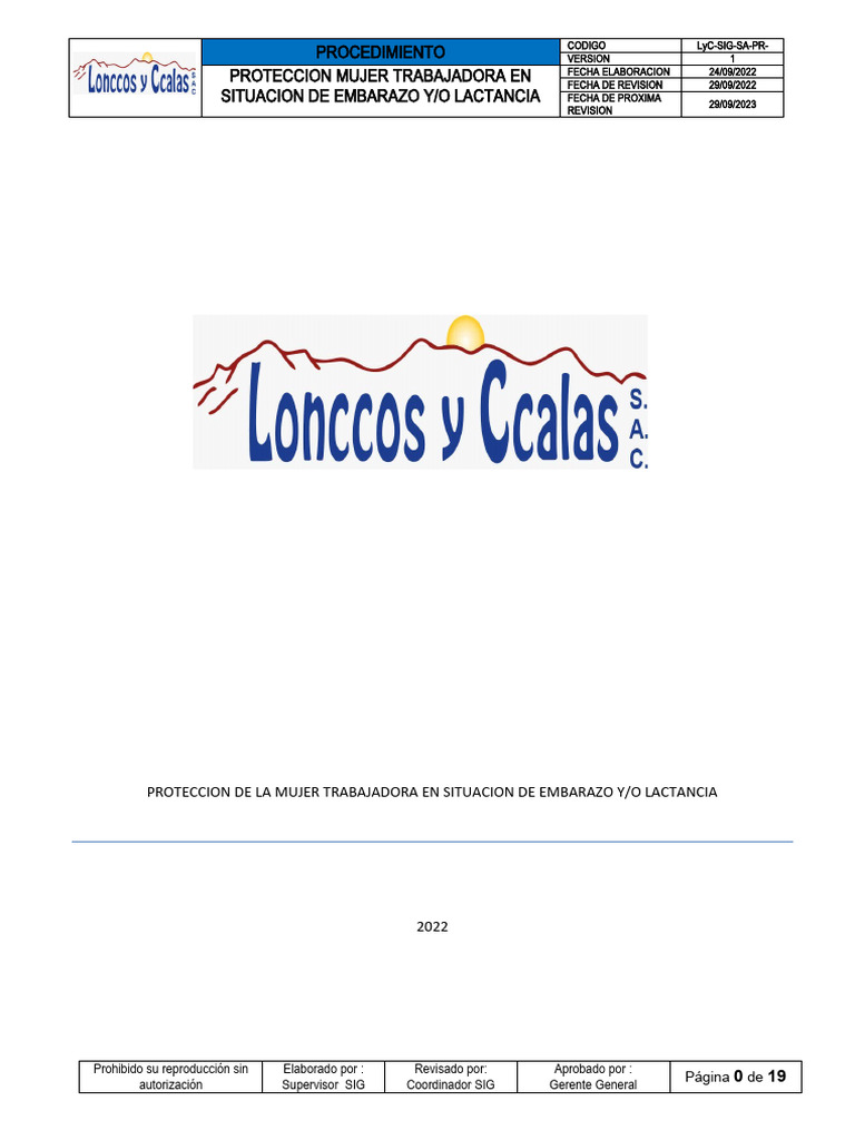 Gsa Pr 003 Mujer Gestante | PDF | Amamantamiento | Riesgo