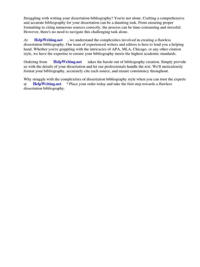 Dissertation Bibliography Style | PDF | Citation | Apa Style