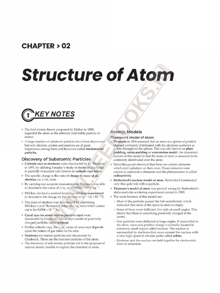 Structure of Atom | PDF