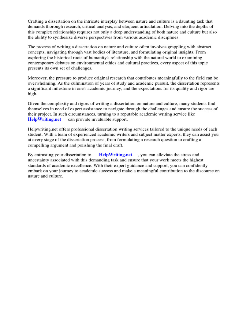 Dissertation Nature Culture | PDF | Thesis | Science