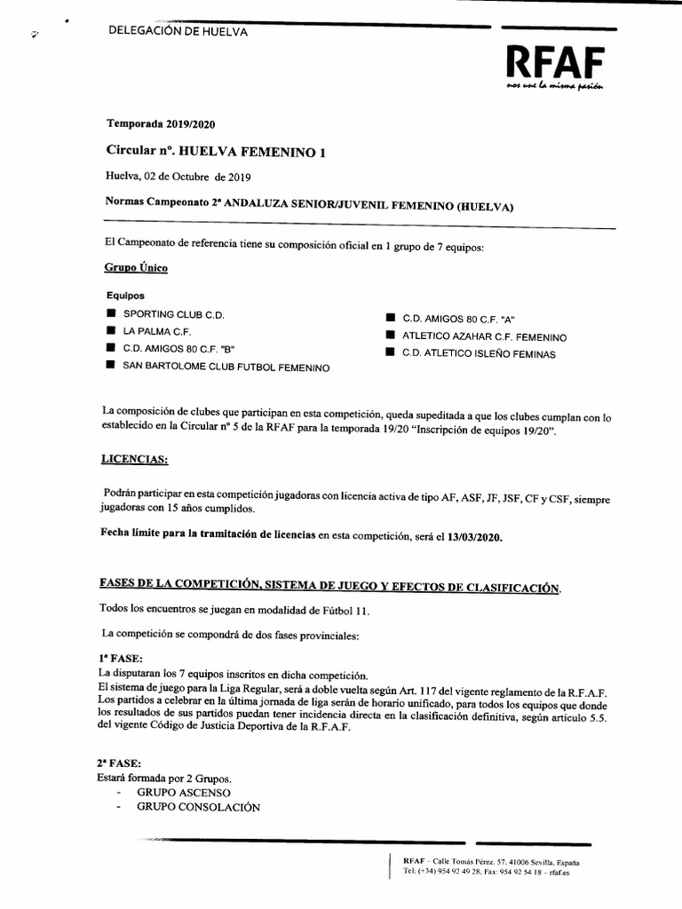 Circular #1 2 and Sen Huelva Fem | PDF