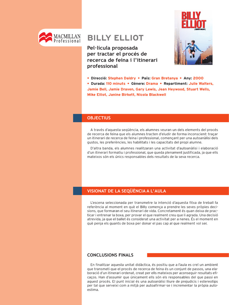 FOL2 DOC Ficha Billy Elliot Cat | PDF