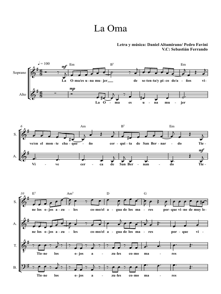 La Oma SATB | PDF