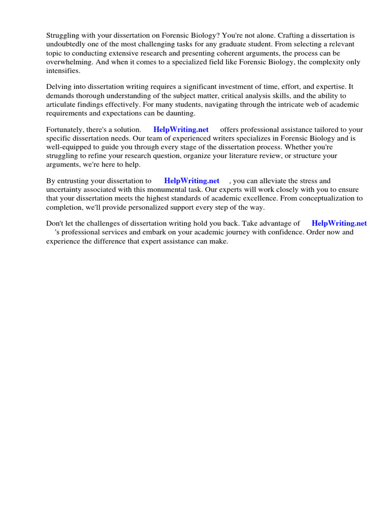 Dissertation Topics Forensic Biology | PDF | Forensic Science | Psychology