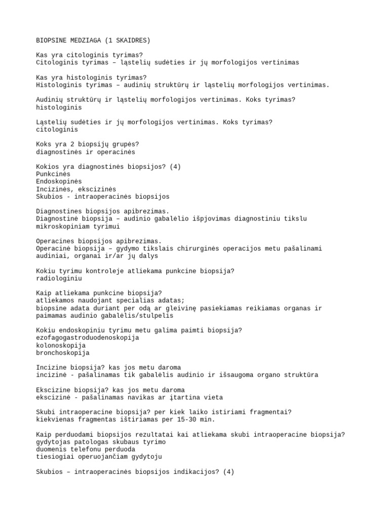 Biopsine Medziaga (1 Skaidres) | PDF