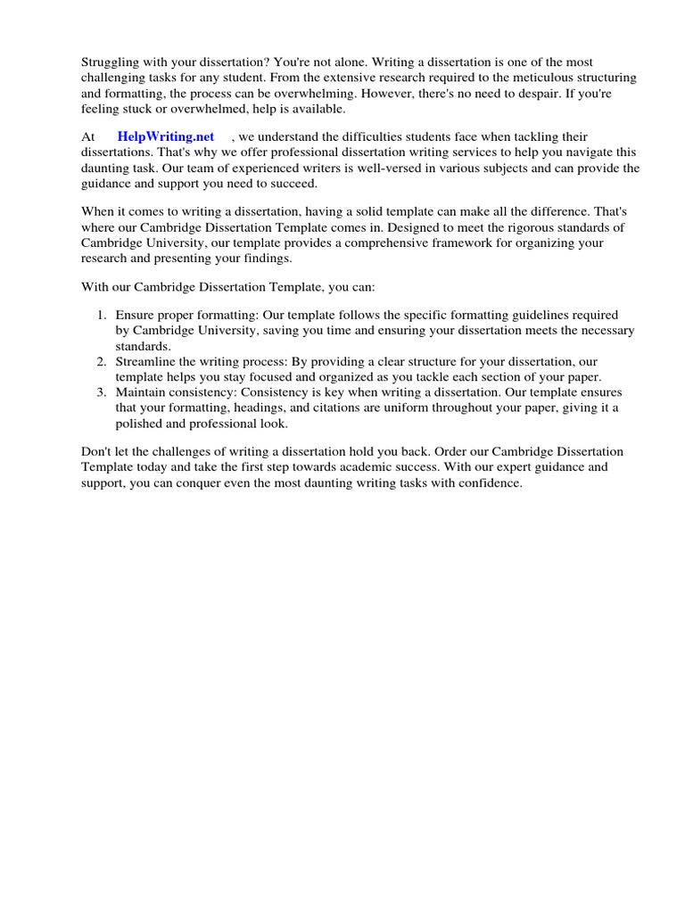 Cambridge Dissertation Template | PDF | Thesis | Doctor Of Philosophy