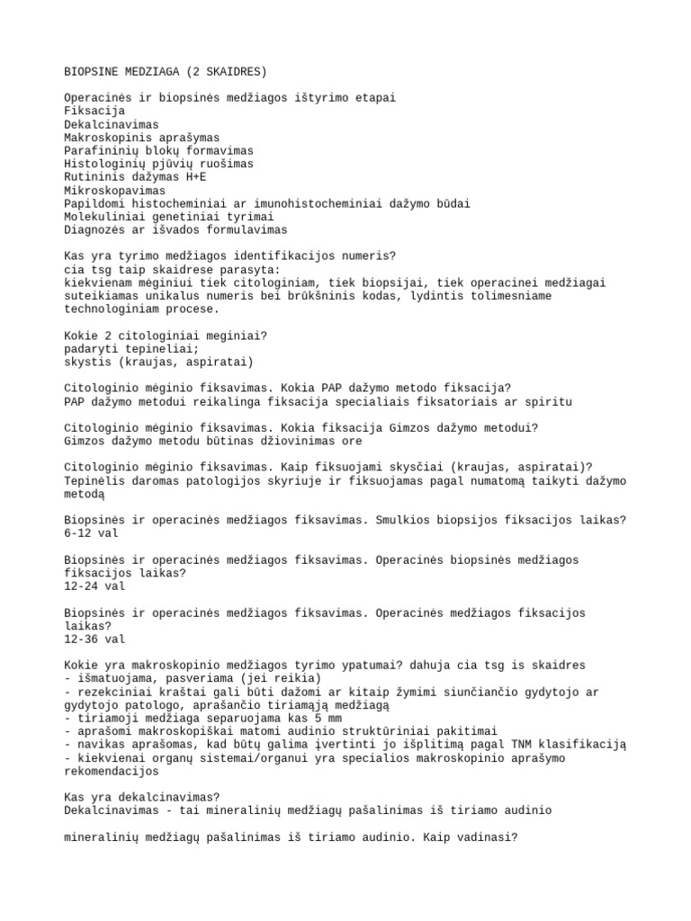 Biopsine Medziaga (2 Skaidres) | PDF