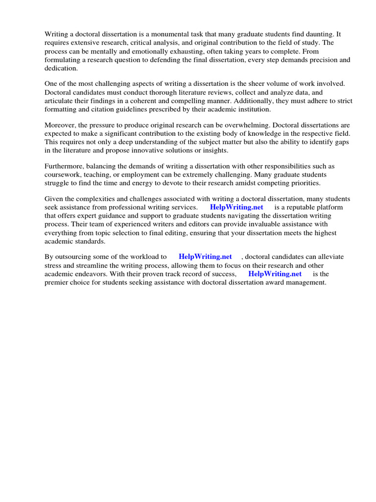 Doctoral Dissertation Writing Guide | PDF | Cost Of Living | Thesis