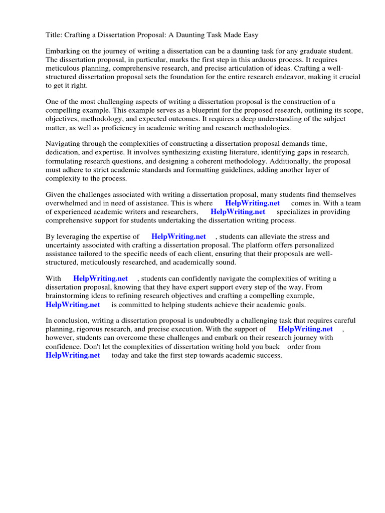 Dissertation Proposal Example Construction | PDF | Thesis | Methodology