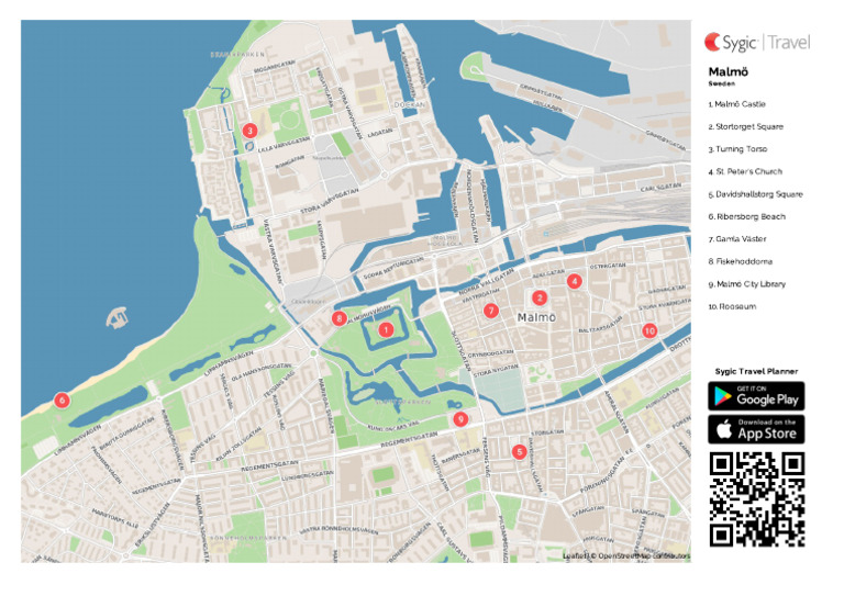 Malmo Printable Tourist Map 100202 | PDF