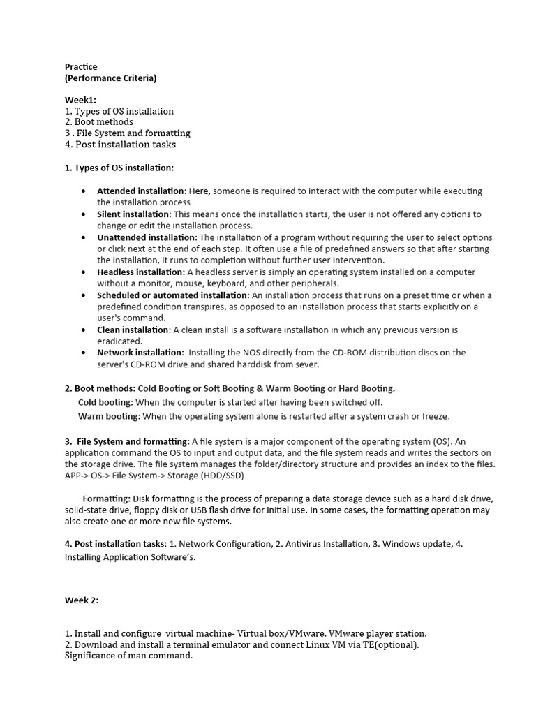 Practical Part Week1 5 | PDF | Installation (Computer Programs) | Computer File