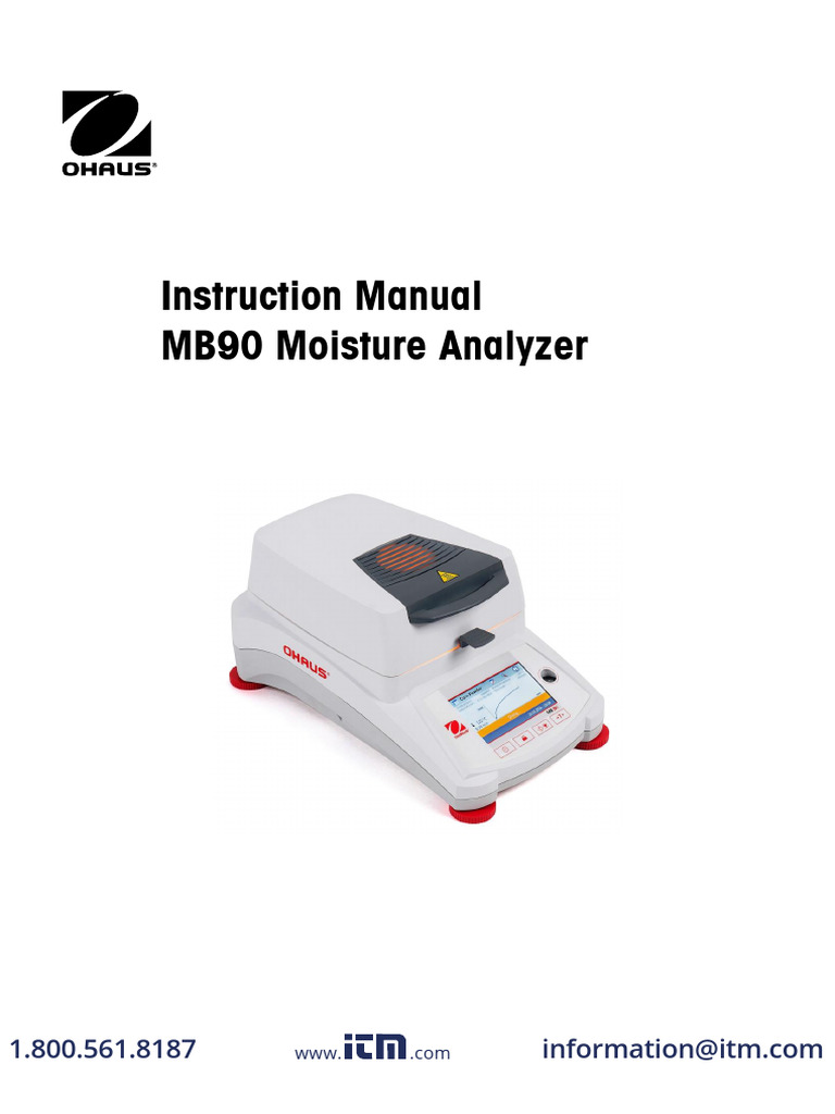 Ohaus MB-90 Moisture Analyzer Manual | PDF | Humidity | Safety