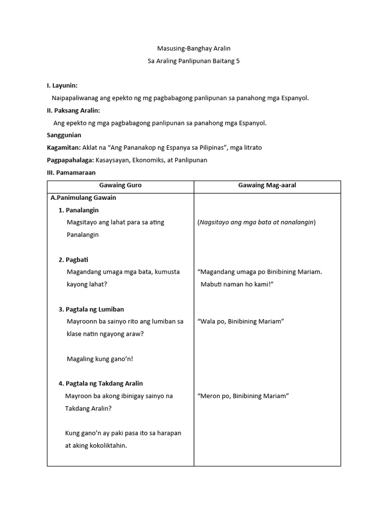 DLP IN GRADE 5 - Araling Panlipunan (WORD) | PDF