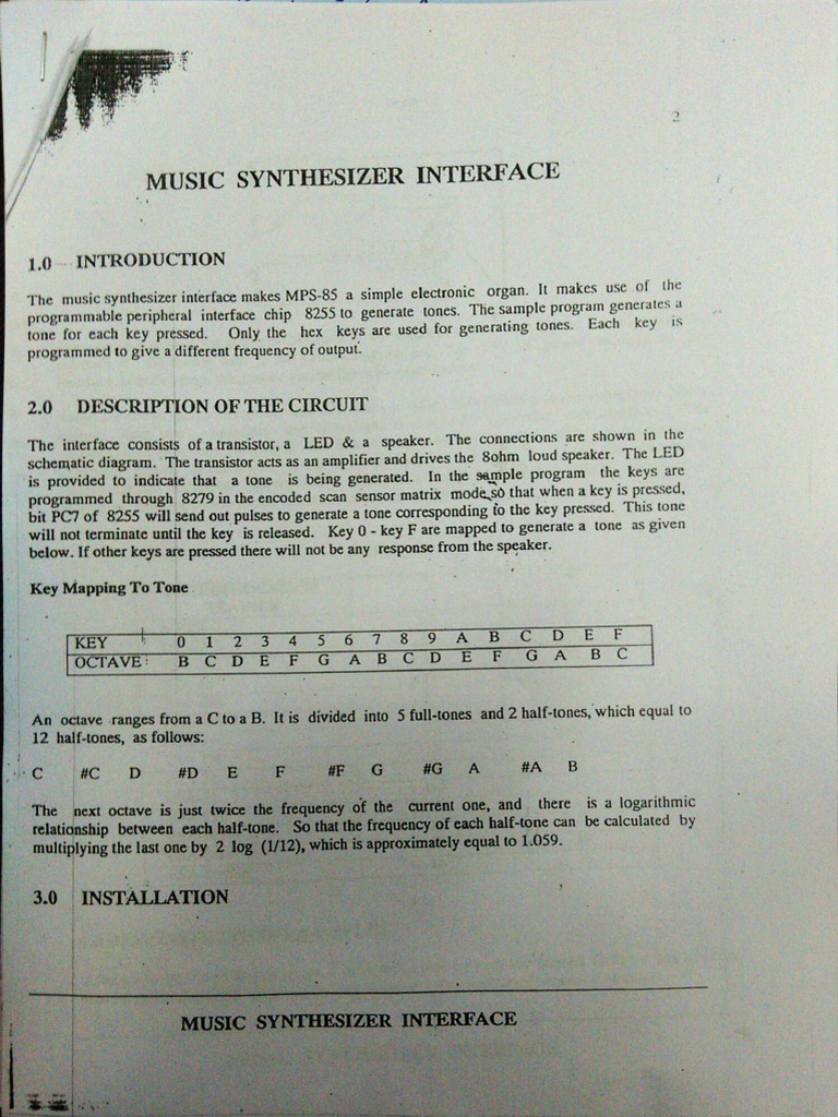 Music Synthesizer Interface Guide | PDF | Electricity | Electronic Circuits