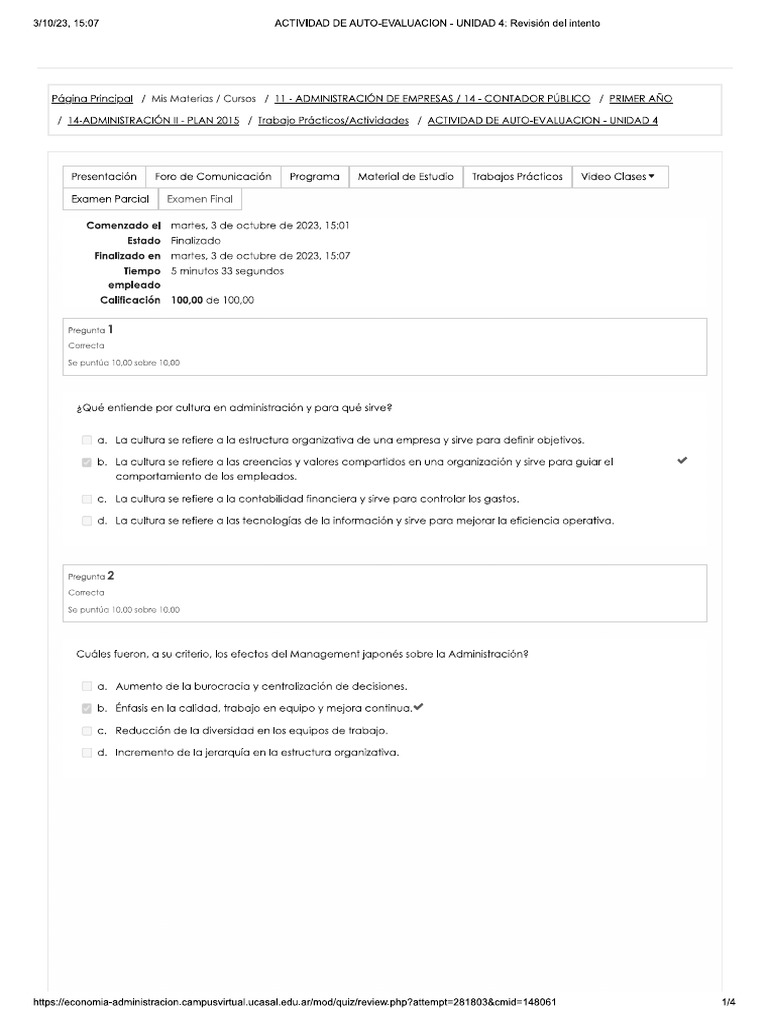 Unidad 4 Adm 2 Adm. Act. Evaluativa | PDF