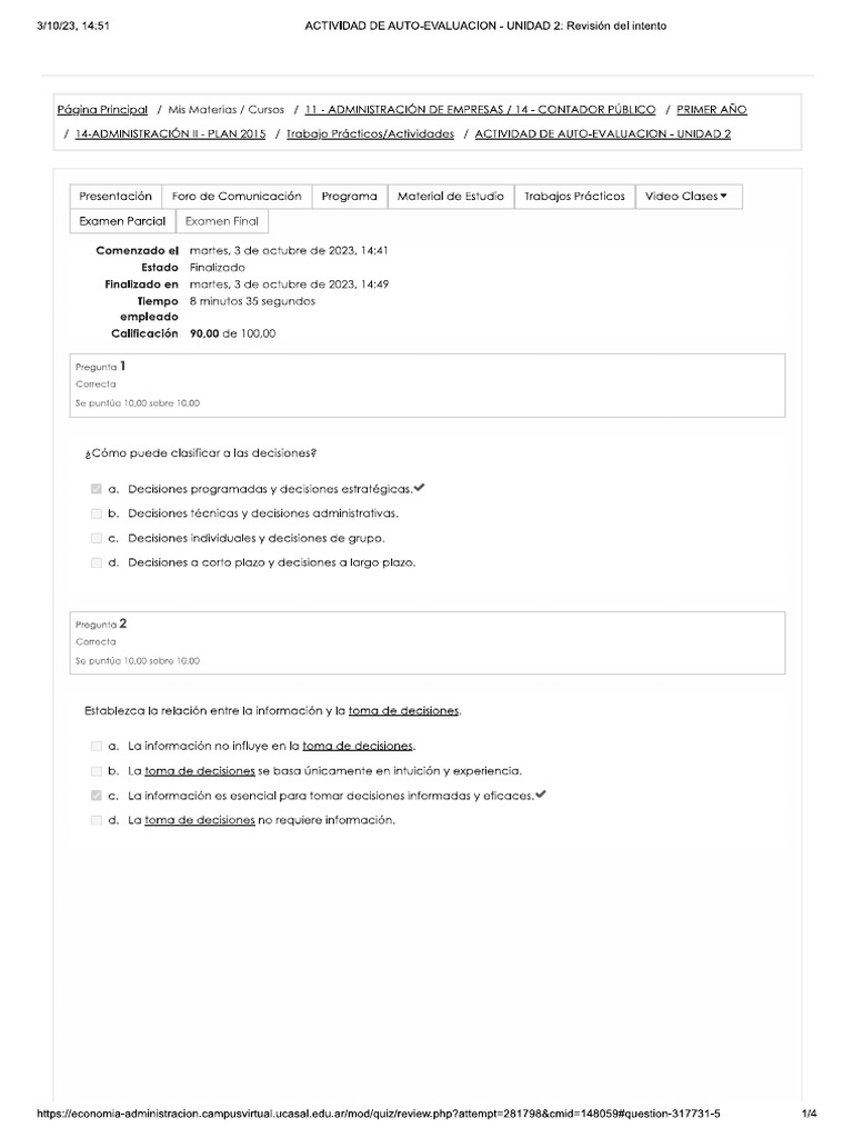 Act Evaluativa Adm 2 Unidad 2 | PDF
