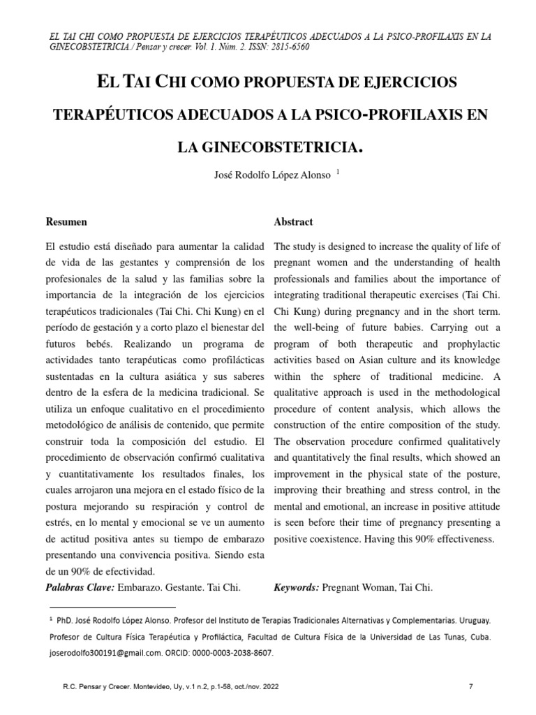 El_Tai_Chi_como_propuesta_de_ejercicios | PDF | Parto | Qi